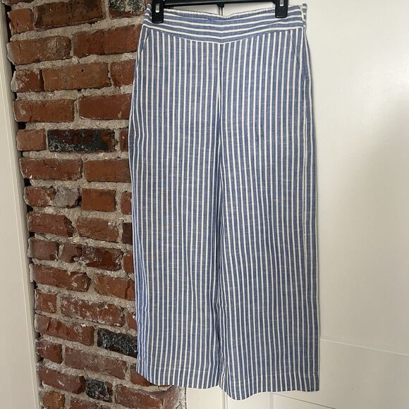 1. State | Pants & Jumpsuits | State Linen Blend Blue And White Striped ...